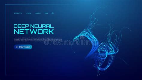 Neural Network Background With Ai Data In Abstract Blue Lines Wave Tech Science With Artificial