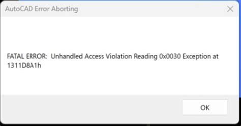fatal error unhandled access violation reading when inserting