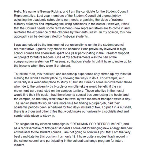 Free 12 Student Council Speech Samples In Pdf