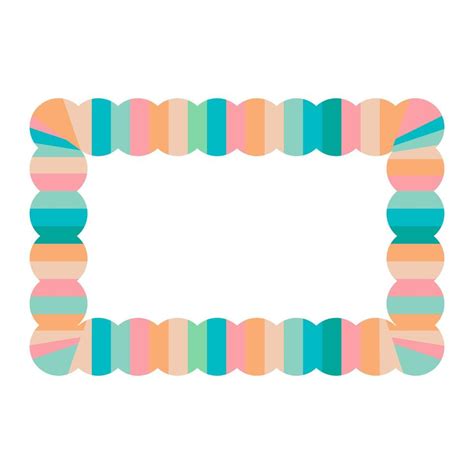 Cute Colorful Decorative Rectangular Border With Ball Shape Pattern Photo Album Picture Frame