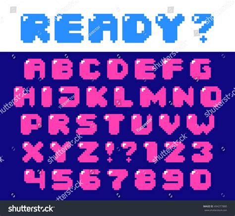 Pixel Retro Font Hotspot Video Computer Stock Vector Royalty Free