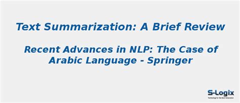 Text Summarization A Brief Review S Logix