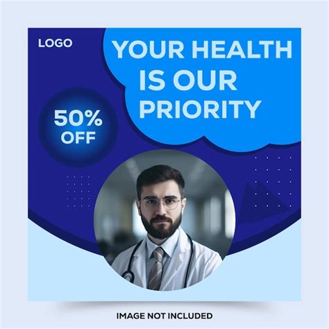 의료 소셜 미디어 포스터 디자인 템플릿 프리미엄 벡터