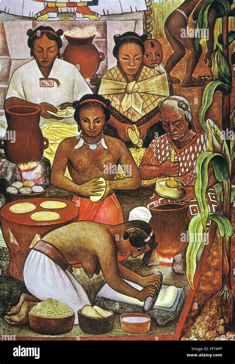 Rivera Grinding Corn Ndetail From A Mural By Diego Rivera Showing