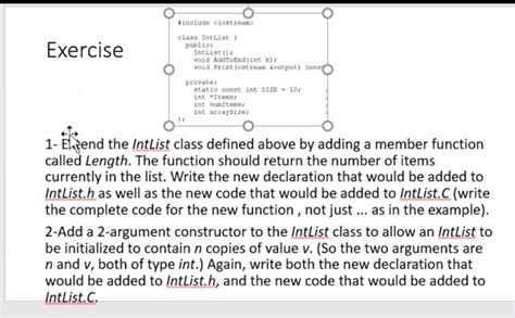 solved include exercise class intlist public intlist