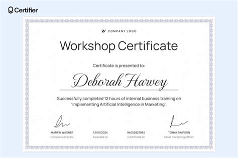 15 Workshop Certificate Templates To Download