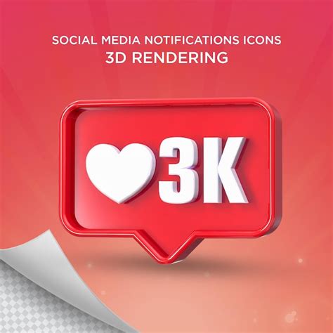 Premium Psd 3d Like 3k Instagram Glossy Rendering Premium Psd
