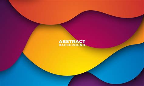 Abstract Modern Colorful Gradient Dynamic Geometric Abstract Wavy Background And Papercut Style