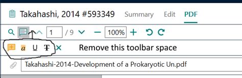 Toolbar Modification In Summaryeditpdf Pane Endnote Product