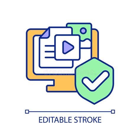 2d Simple Thin Line Online Content Regulations Icon Stock Vector Illustration Of Legal