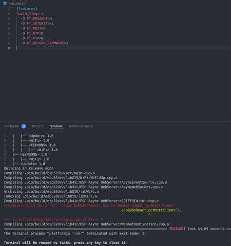disabling mqtt feature causes compiling error · issue 280 · rjwats esp8266 react · github
