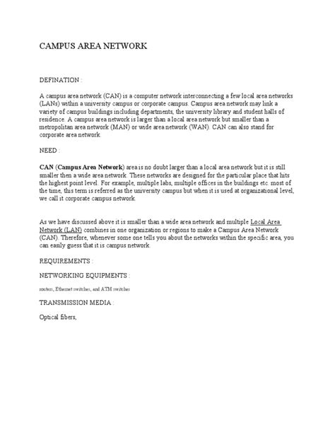 Campus Area Network Pdf Computer Network Network Switch