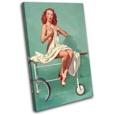 Vintage Girl Retro Pin Ups Nude Single Canvas Wall Art Picture Print Ebay