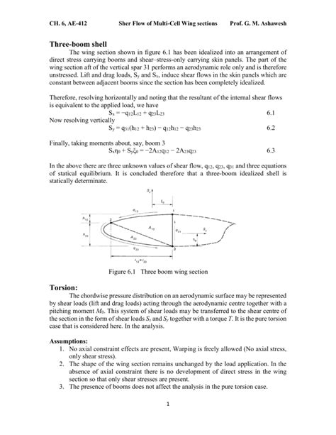 Shear Flow In Multi Cell Wing Sections