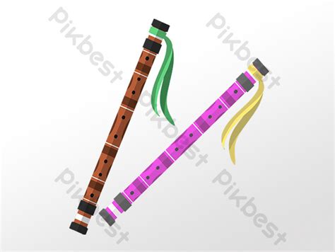 손으로 그린 전통 음악 악기 플루트 그림 일러스트 Png Psd 무료 다운로드 Pikbest