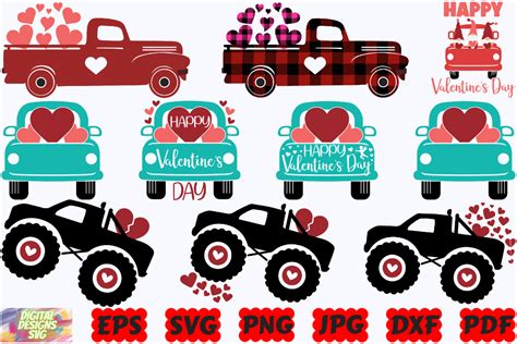 Valentines Truck Svg Valentines Svg Graphic By