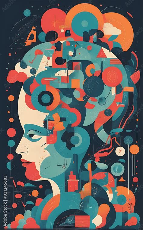 An Abstract Illustration Of Cognitive Load With Representations Of Mental Clutter With