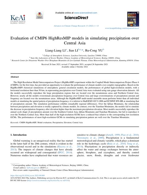 Pdf Evaluation Of Cmip6 Highresmip Models In Simulating Precipitation