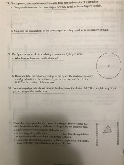 Solved A Proton Later An Electron Are Released From Rest In Chegg Com