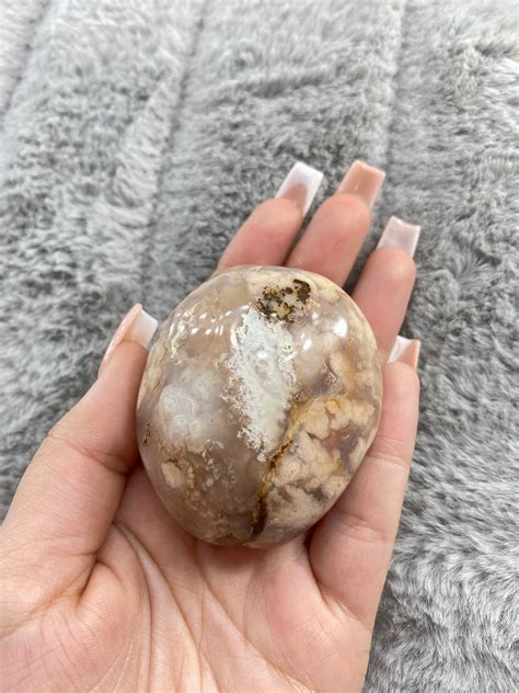 Flower Agate Palm Stone Etsy