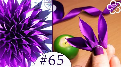 Острый лепесток Канзаши Мастер Класс Все лепестки Канзаши 65 Youtube