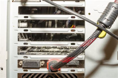 System Unit Of A Home Desktop Computer Back View Stock Photo Image Of Panel Color 181802568