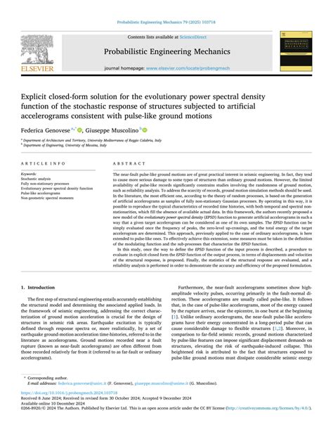 Pdf Explicit Closed Form Solution For The Evolutionary Power Spectral