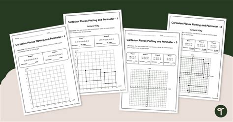 Cartesian Planes Worksheets — Plotting And Perimeter Teach Starter