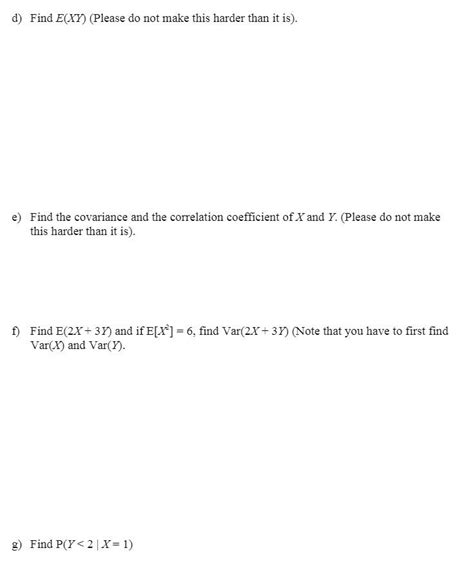 Solved 1 Let The Random Vector X Y Have The Joint Chegg Com