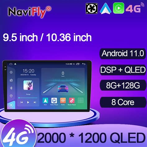 Navifly 차량용 라디오 테이프 레코더 Qled 스크린 안드로이드 11 Lada 그랜타 베스타 크로스 라거스 엑스레이 프리오라 95 인치 1036 인치