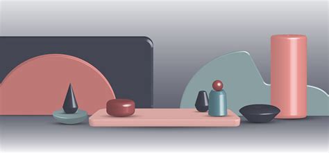 광범위한 프레젠테이션 기하학적 아트워크 템플릿의 추상 3d 렌더링 화면 디자인입니다 스튜디오 화면 배경에 요소의 많은 스타일 일러스트 벡터 가정의 방에 대한 스톡 벡터 아트