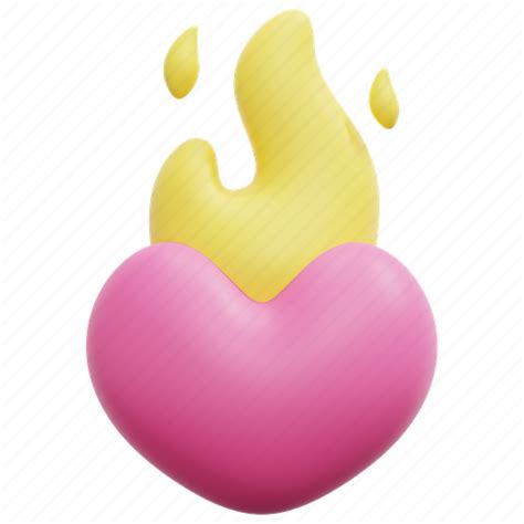 Passion Flame Fire Motivation Heart Love Valentine 3d