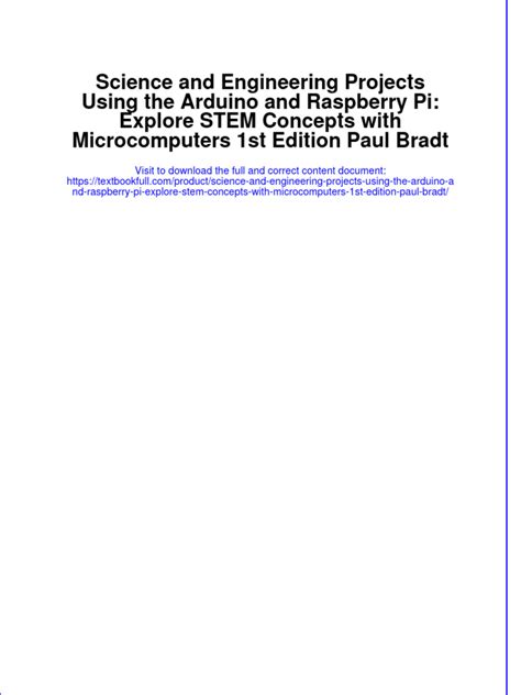 Science And Engineering Projects Using The Arduino And Raspberry Pi Explore Stem Concepts With
