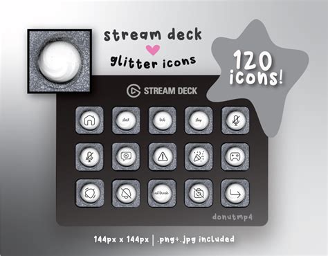 Streamdeck Icon Pack 120 Silver Glitter Icons ♡ Donuts Ko Fi Shop