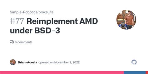Reimplement Amd Under Bsd 3 · Issue 77 · Simple Roboticsproxsuite · Github