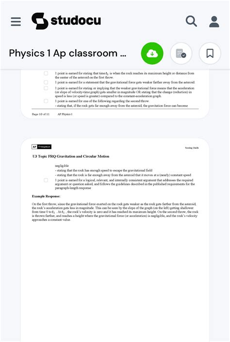 Physics Ap Classroom Unit This Question Is A Long Free Response Question Show Your Work