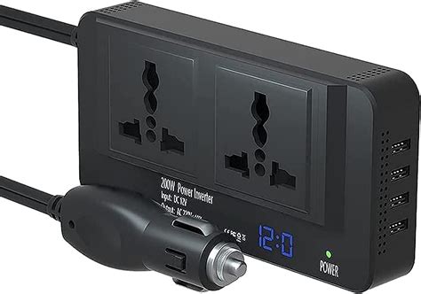 محول كهربائي 200 واط للسيارة من بريتزكير، تيار مستمر 12 فولت إلى تيار متردد 220 فولت بأربع منافذ