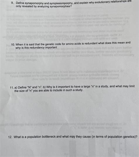 Solved 9 Define Synapomorphy And Symplesiomporphy And