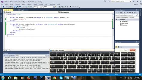 Visual Basic Tutorials How To Make A Hotkey To Press Button In VisualBasic Net HD YouTube