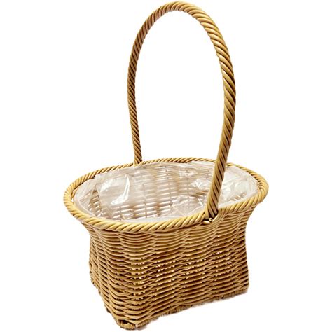 상품 상세보기 원형 타원형 바구니 New Pp바구니s421 Pp재질 타원 바닥사각 연밤색 소 Ph5s