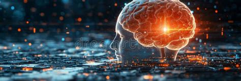 Futuristic Technology Connection Of Human Brain With Digital Circuitry And Artificial