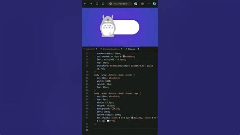 day 043 😍 css totoro toggle button animation coding webdevelopment programming