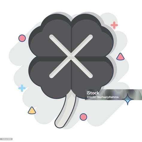 아이콘 클로버 켈트 기호와 관련이 있습니다 만화 스타일 심플한 디자인 편집 가능 간단한 그림 0명에 대한 스톡 벡터 아트 및