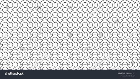 Semicircle Outline Geometric Pattern Semicircle Seamless Stock Vector