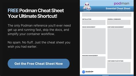 Free Podman Cheat Sheet For Devops And Sysadmins