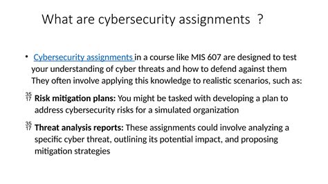 mis607 cyber security pptx cybersecurity assignments help ppt