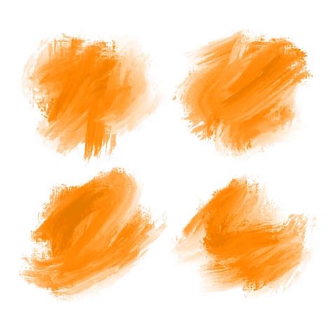 우아한 노란색 수채화 브러시 스트로크 디자인 세트 프리미엄 벡터