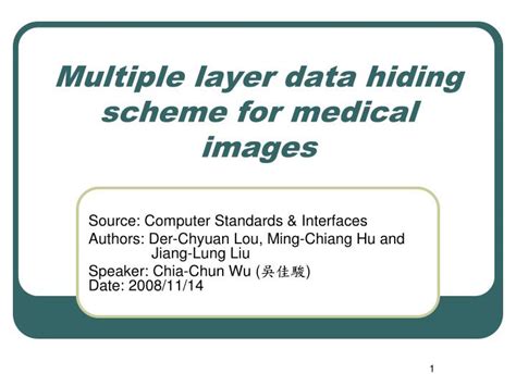 Ppt Multiple Layer Data Hiding Scheme For Medical Images Powerpoint