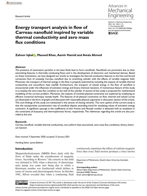 Pdf Energy Transport Analysis In Flow Of Carreau Nanofluid Inspired By Variable Thermal
