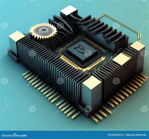 Cpu And Gpu Chip Concept Generative Ai Illustration Stock Illustration
